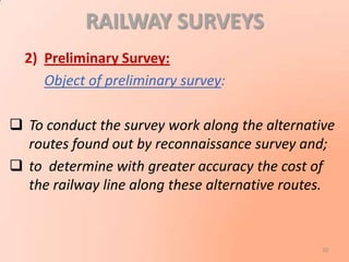 Surveys & alignment of Railway Engineering | PPTX