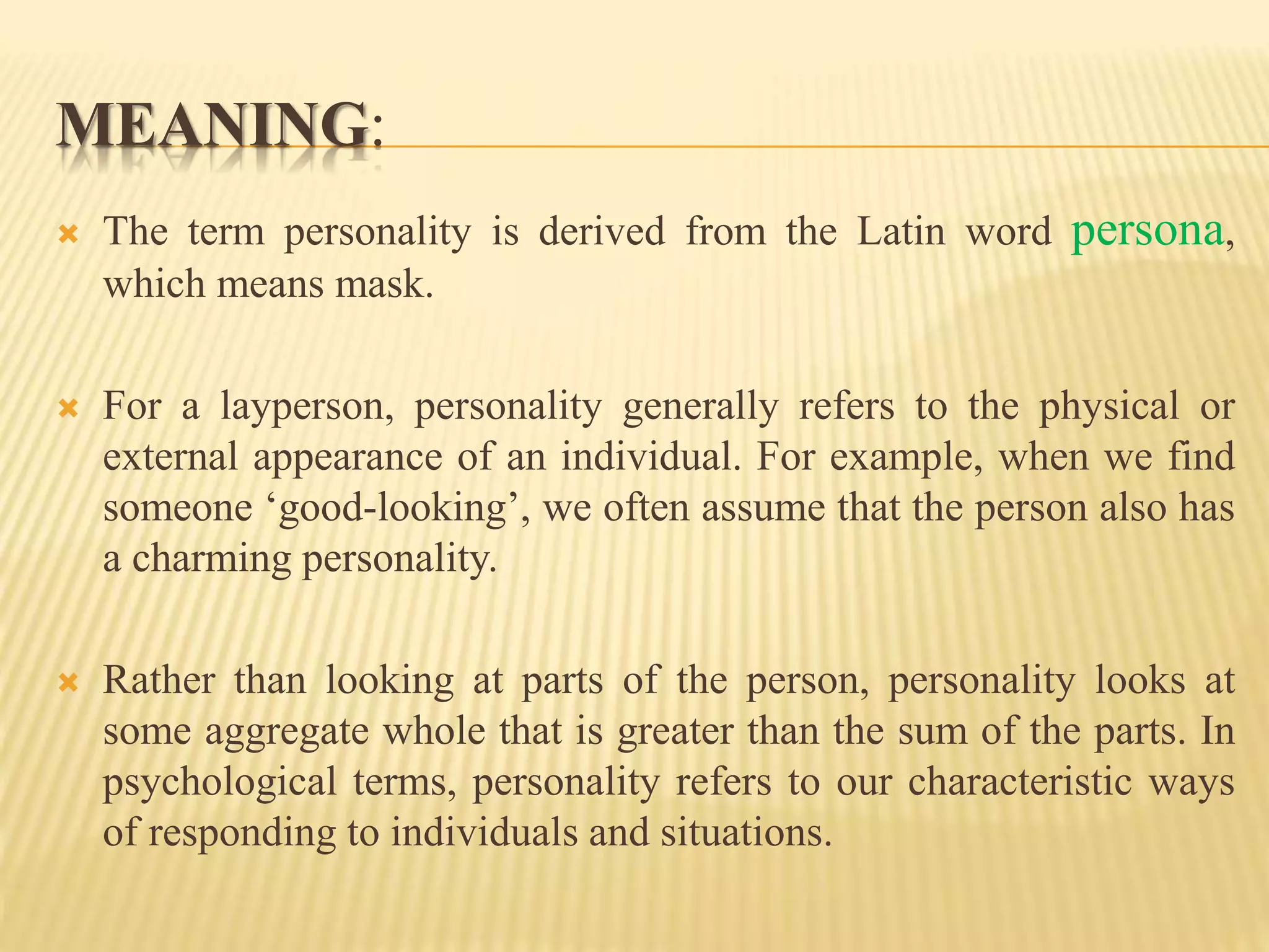 personality- Meaning, definition, types, importance | PPTX
