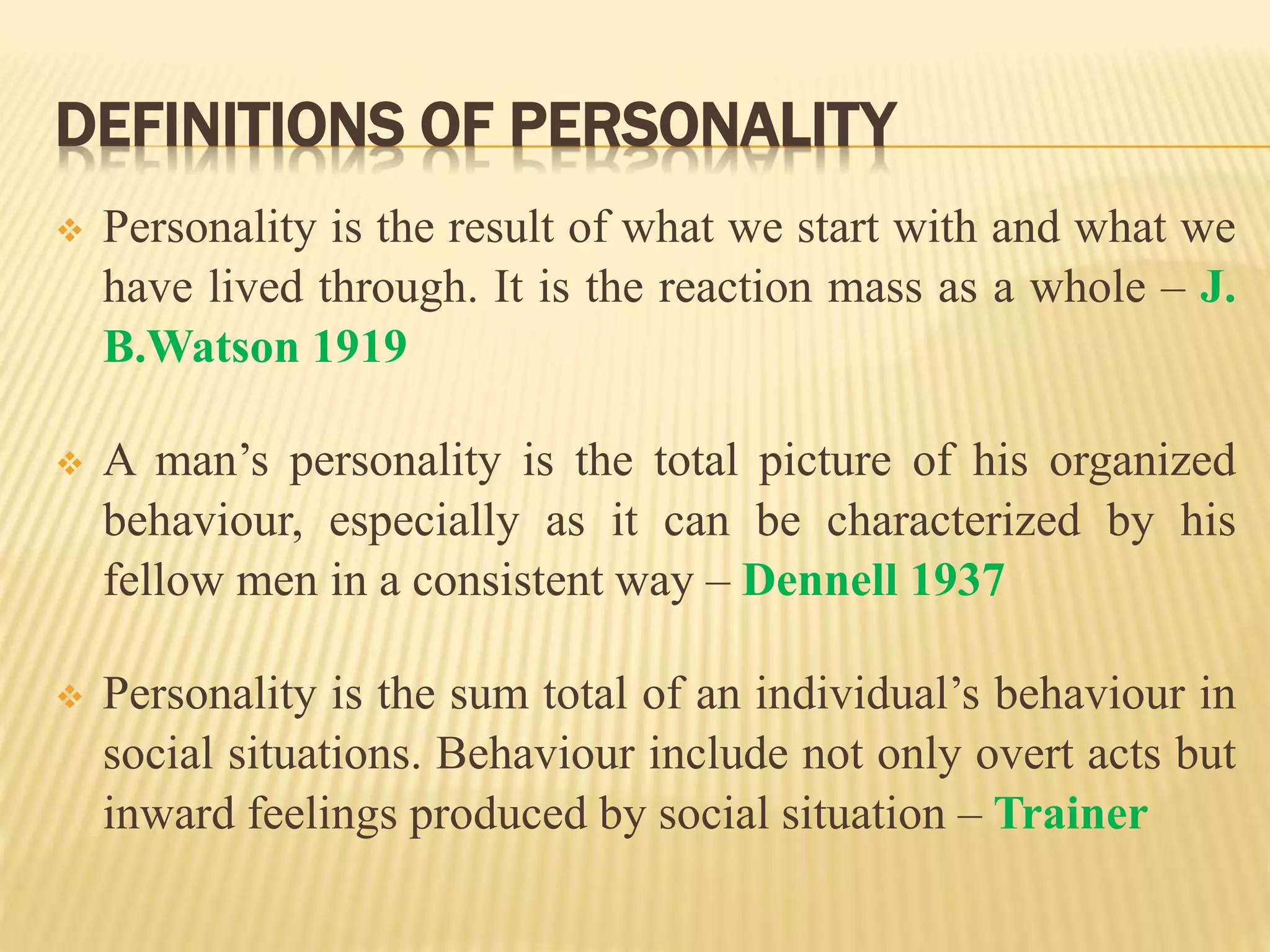 personality- Meaning, definition, types, importance | PPTX