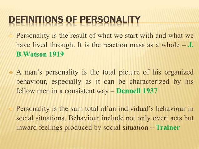 personality- Meaning, definition, types, importance | PPTX