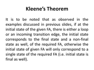 Lecture-20 Kleene’s Theorem-1.pptx best for understanding the automata | PPT