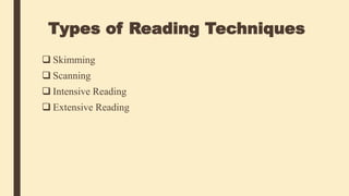 Reading Techniques | PPTX