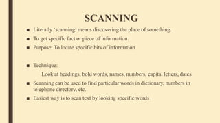 Reading Techniques | PPTX