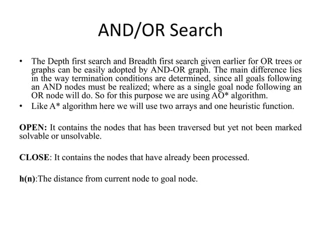 Lecture 21 Problem Reduction Search Ao Star Search Ppt