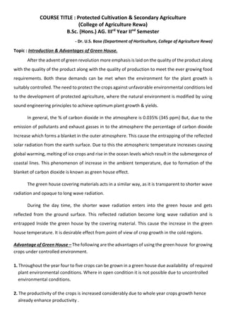 Greenhouse | PDF