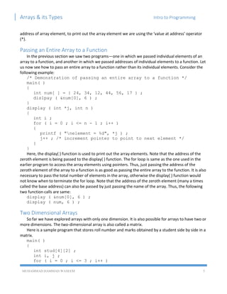 [ITP - Lecture 15] Arrays & its Types | PDF | Programming Languages | Computing