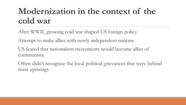 Modernization Theory dependency Theory Early Development | PPT