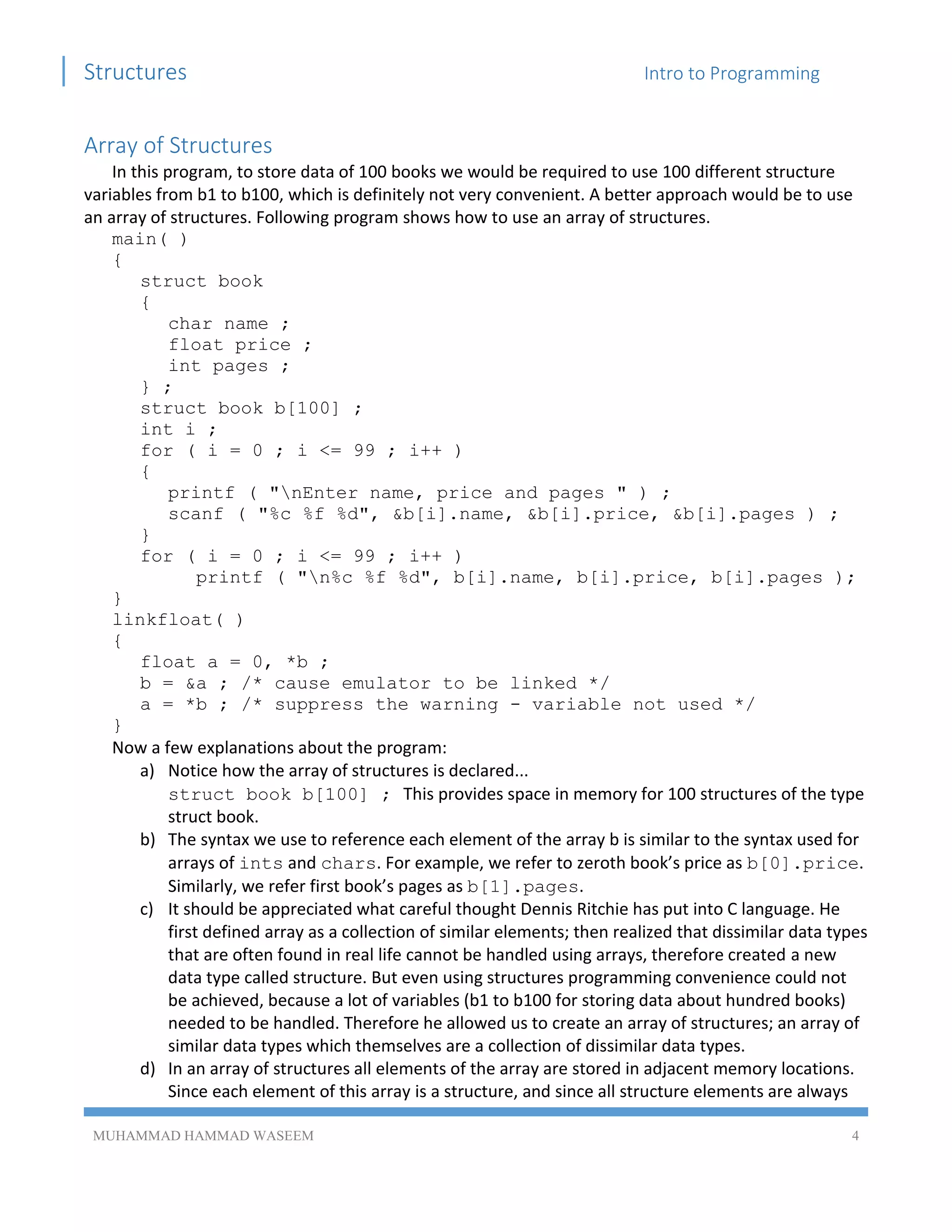 [ITP - Lecture 16] Structures in C/C++ | PDF