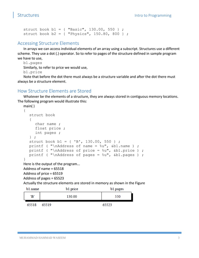 [ITP - Lecture 16] Structures in C/C++ | PDF