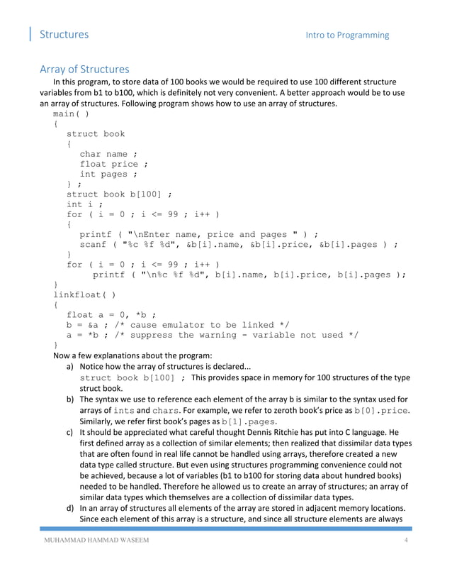 [ITP - Lecture 16] Structures in C/C++ | PDF