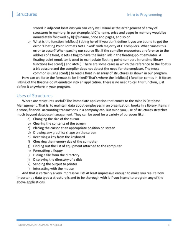 [ITP - Lecture 16] Structures in C/C++ | PDF