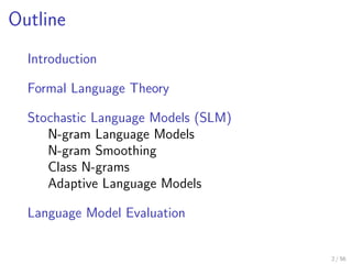 Speech and Speaker Recognition - Language Modelling | PDF