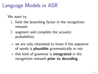 Speech and Speaker Recognition - Language Modelling | PDF