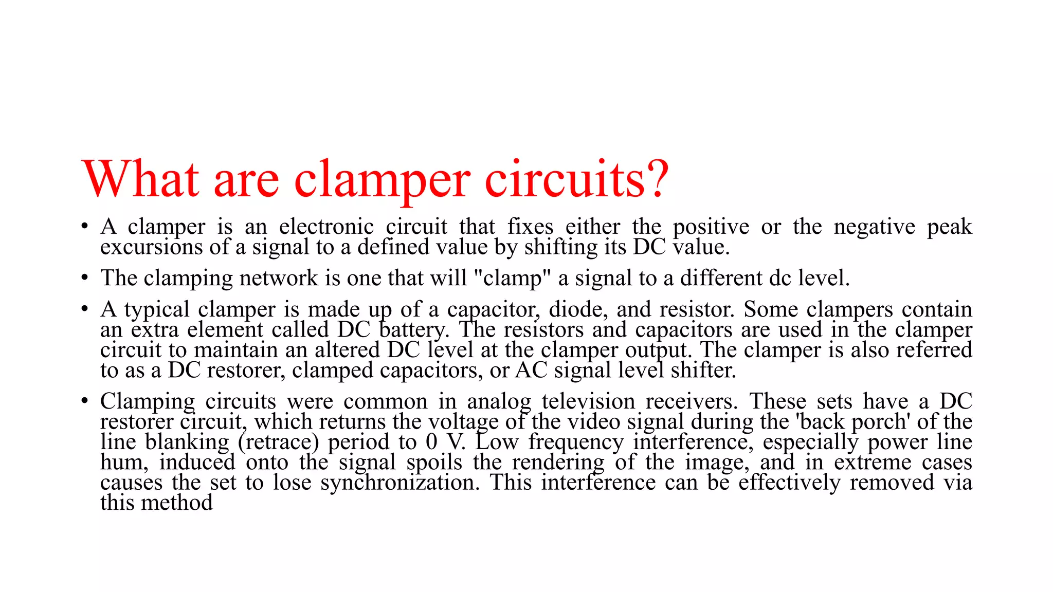 Clamper Circuits Pdf
