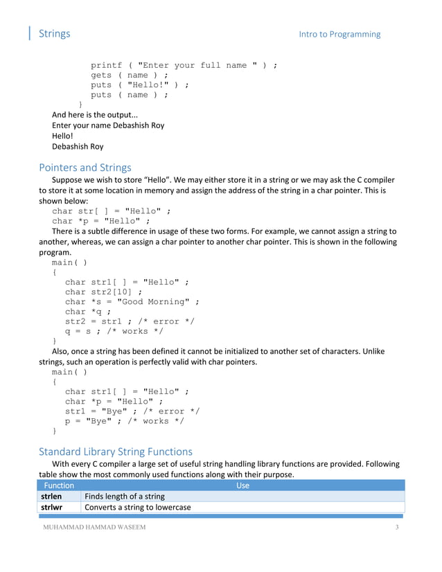 [ITP - Lecture 17] Strings in C/C++ | PDF