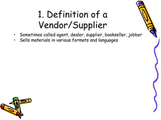 Lecture 2a: Vendors/Suppliers | PPT