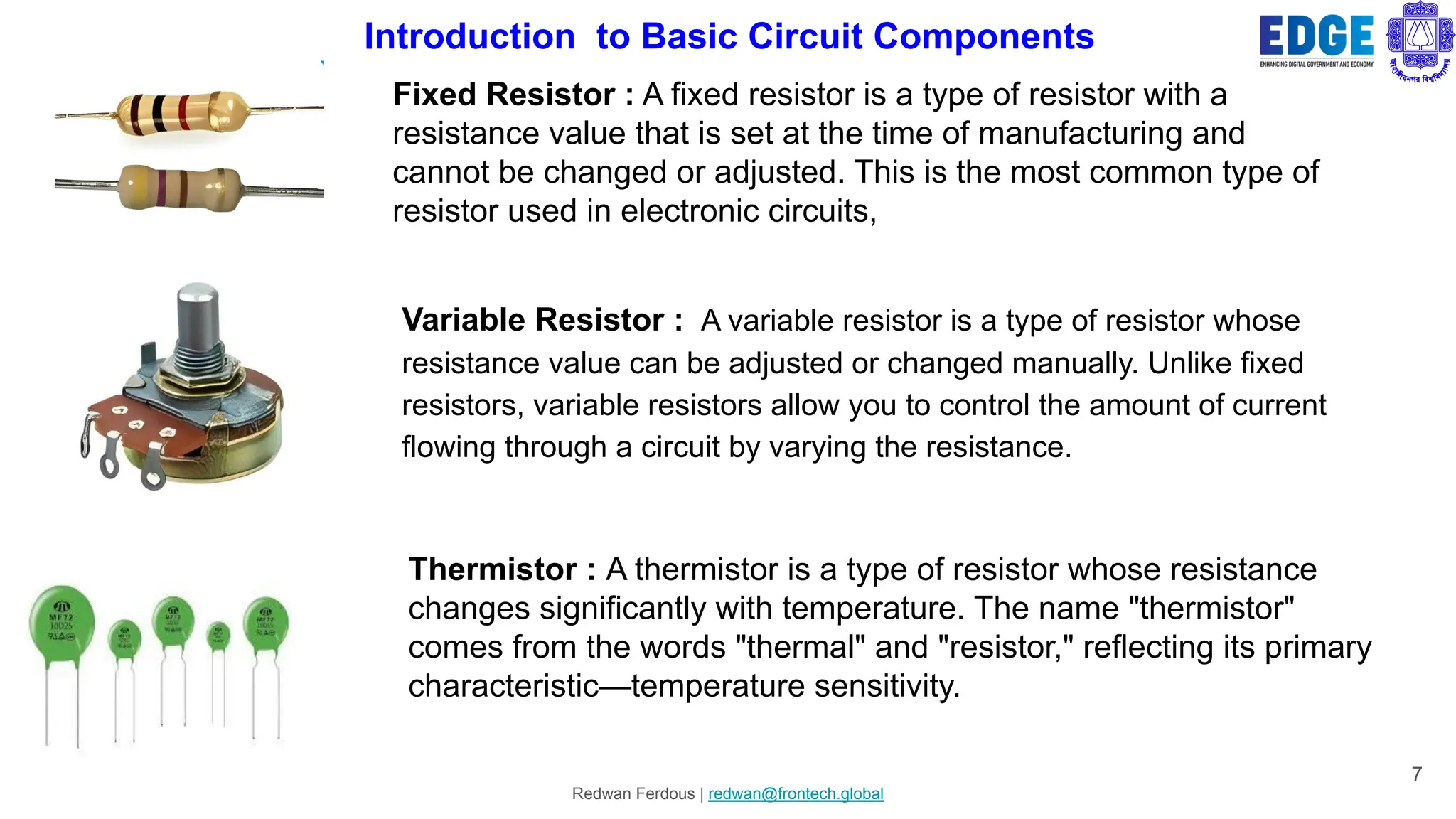 Lecture-2_Basic Circuits & Intro to Arduino_2024_EDGE_Jahangirnagar University.pdf | Physics ...