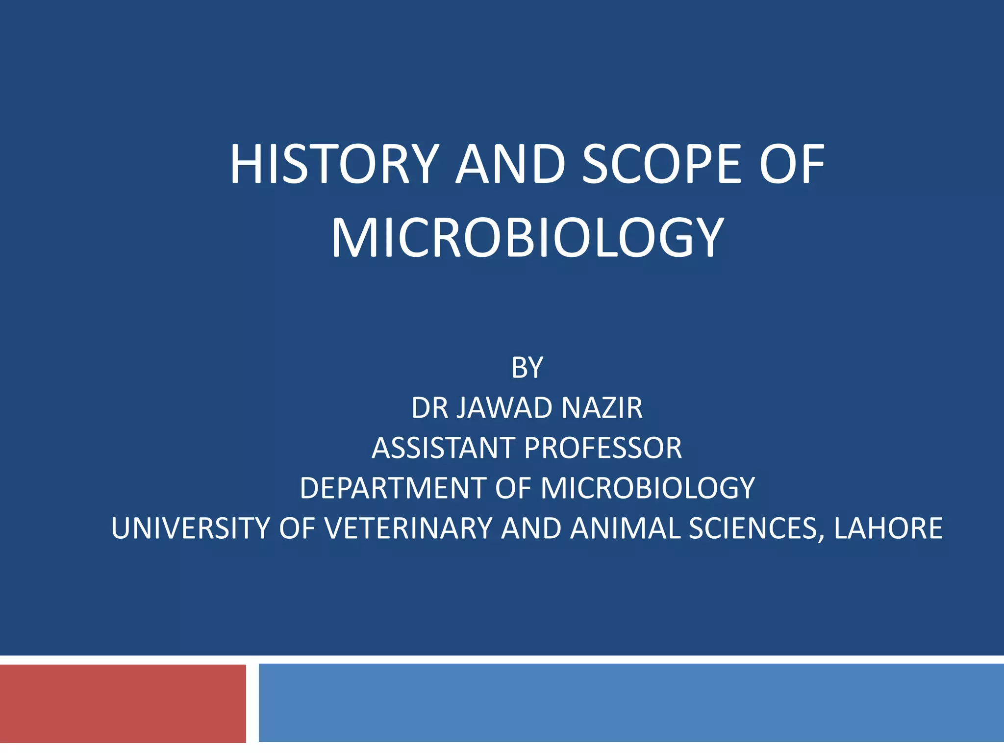 branches, history and scope of microbiology | PDF