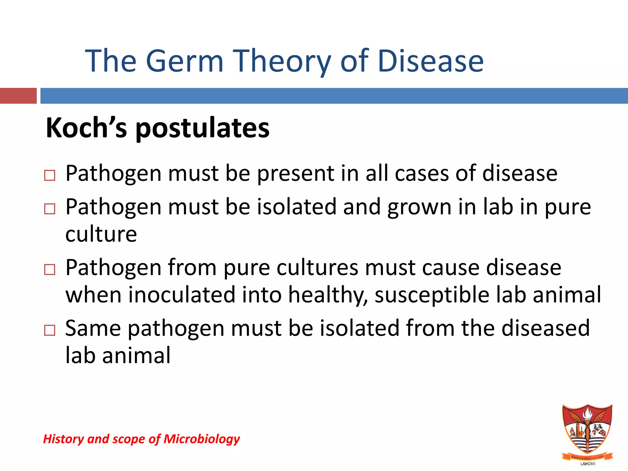 branches, history and scope of microbiology | PDF