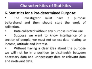 Characteristics of statistics | PPTX
