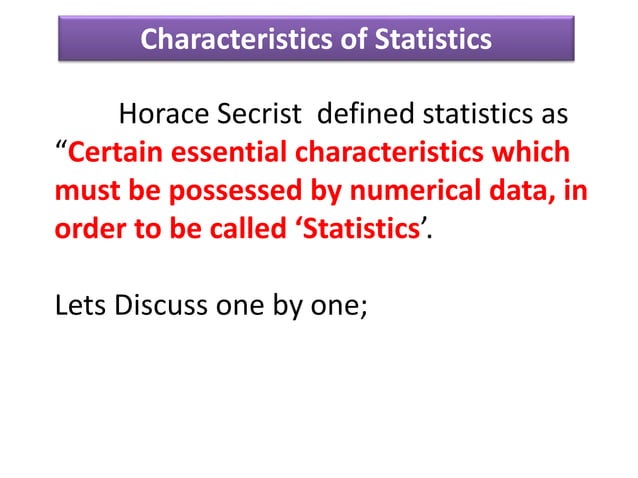 Characteristics of statistics | PPTX