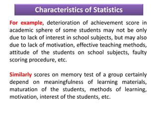 Characteristics of statistics | PPTX
