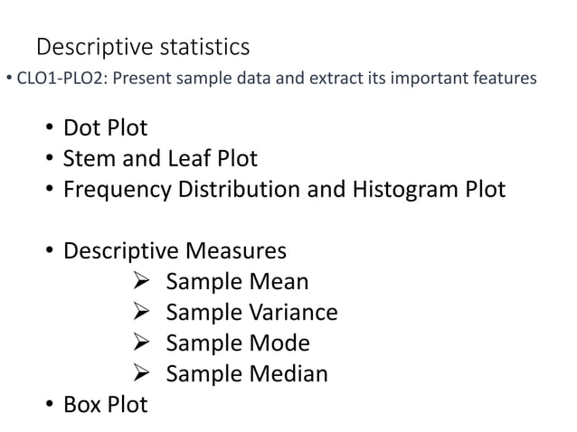 Lecture 2 Descriptive Statistics Box Plot Descriptive Measures Pdf