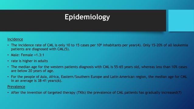 Chronic Myeloid Leukemia(CML) | PPTX | Blood Disorders | Diseases and ...
