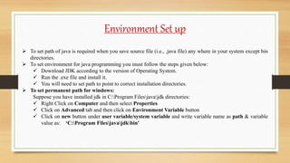Lecture - 2 Environment setup & JDK, JRE, JVM | PPTX