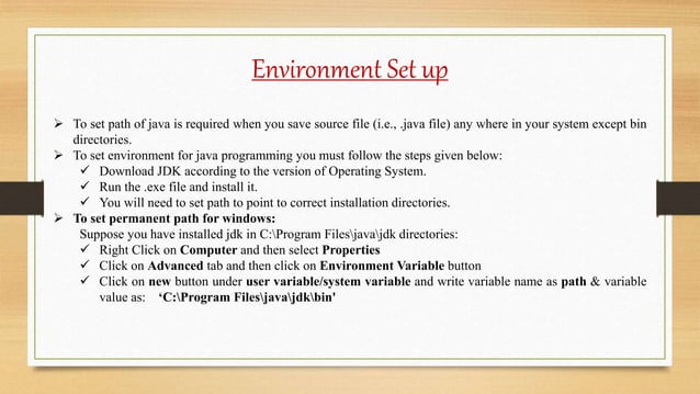 Lecture - 2 Environment setup & JDK, JRE, JVM | PPTX