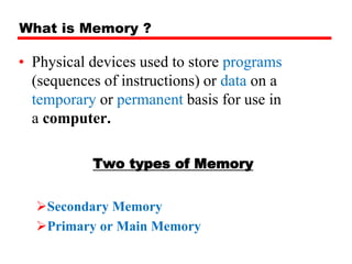 Internal Memory FIT NED UNIVERSITY OF EN | PPT