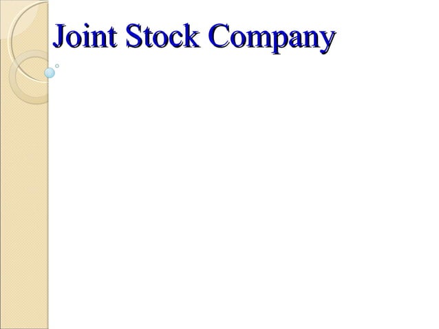 Joint stock company | PPT