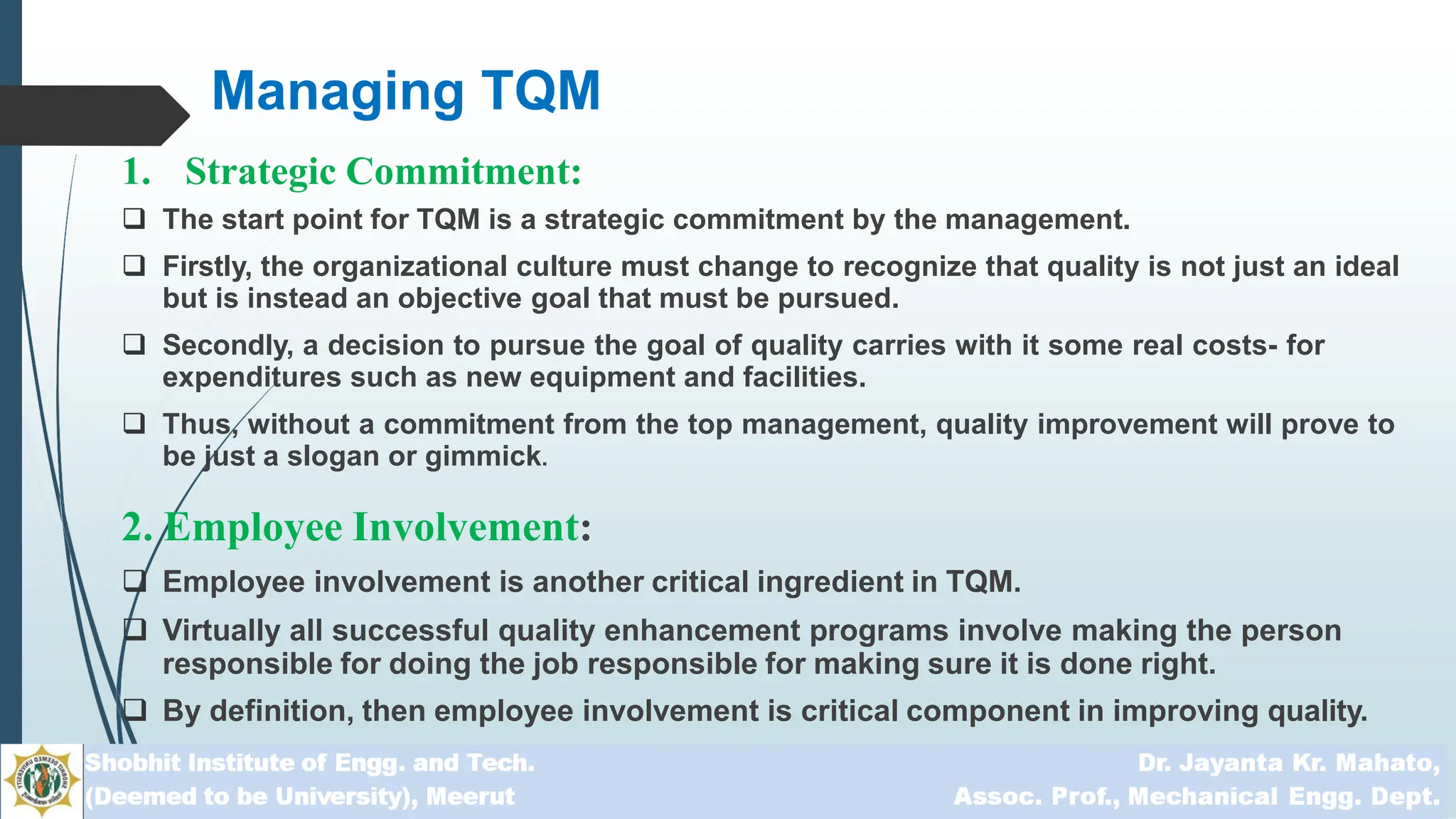 Managing Total Quality Management (TQM) | PPT