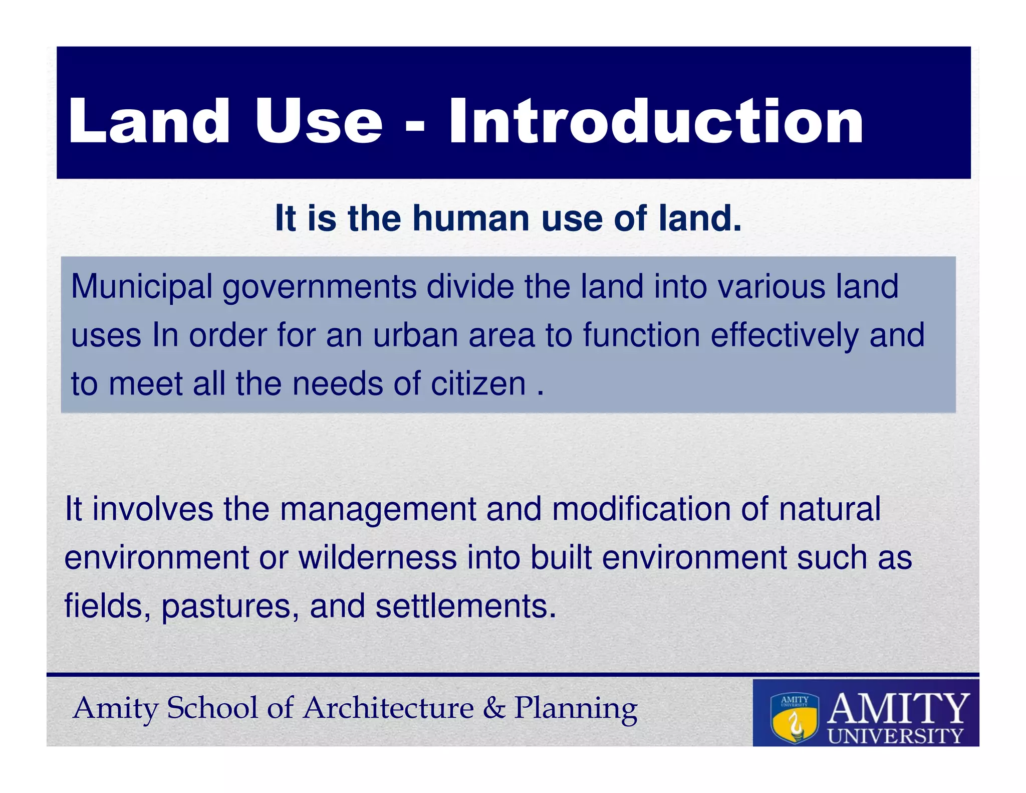 Master plan and land use | PDF