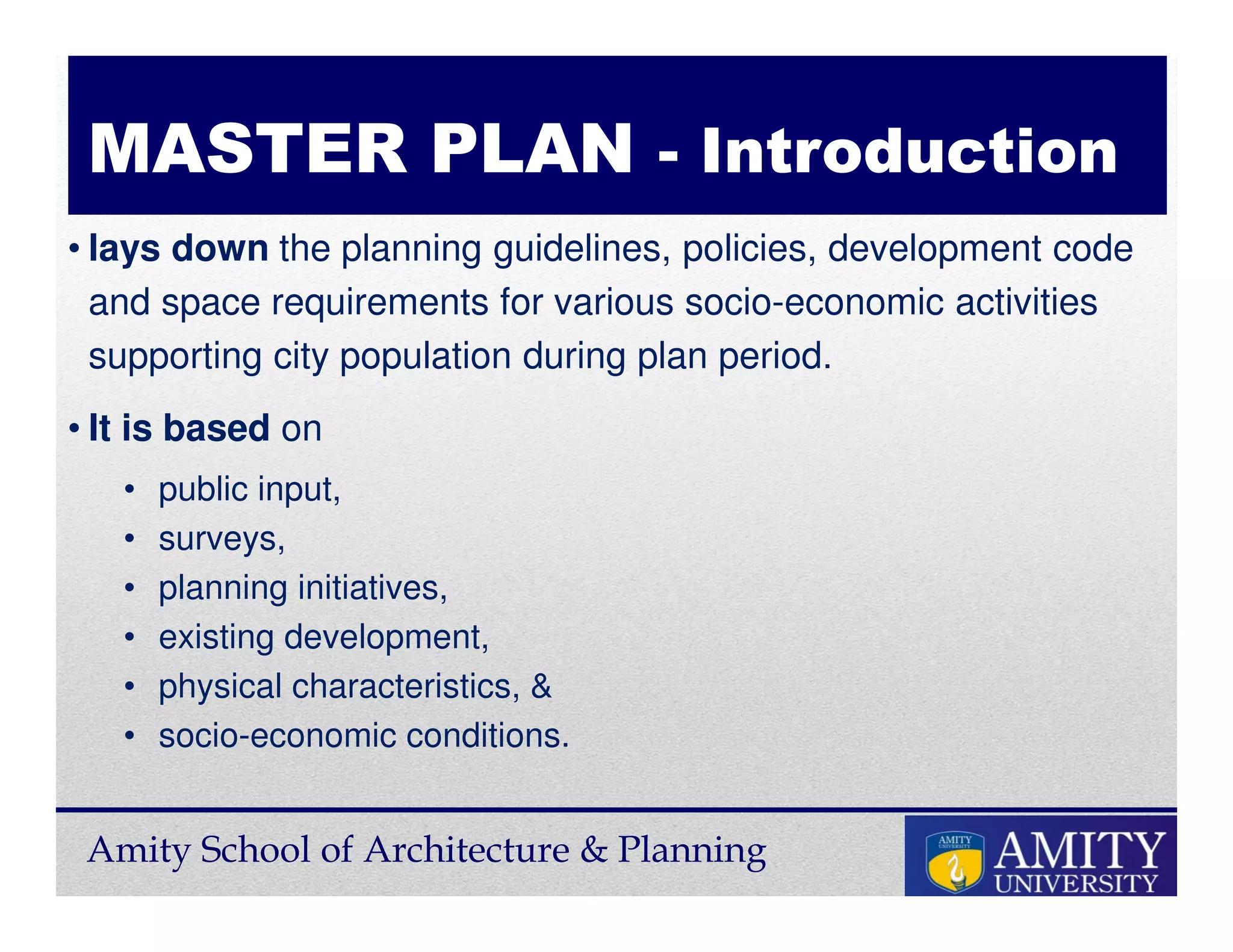 Master plan and land use | PDF