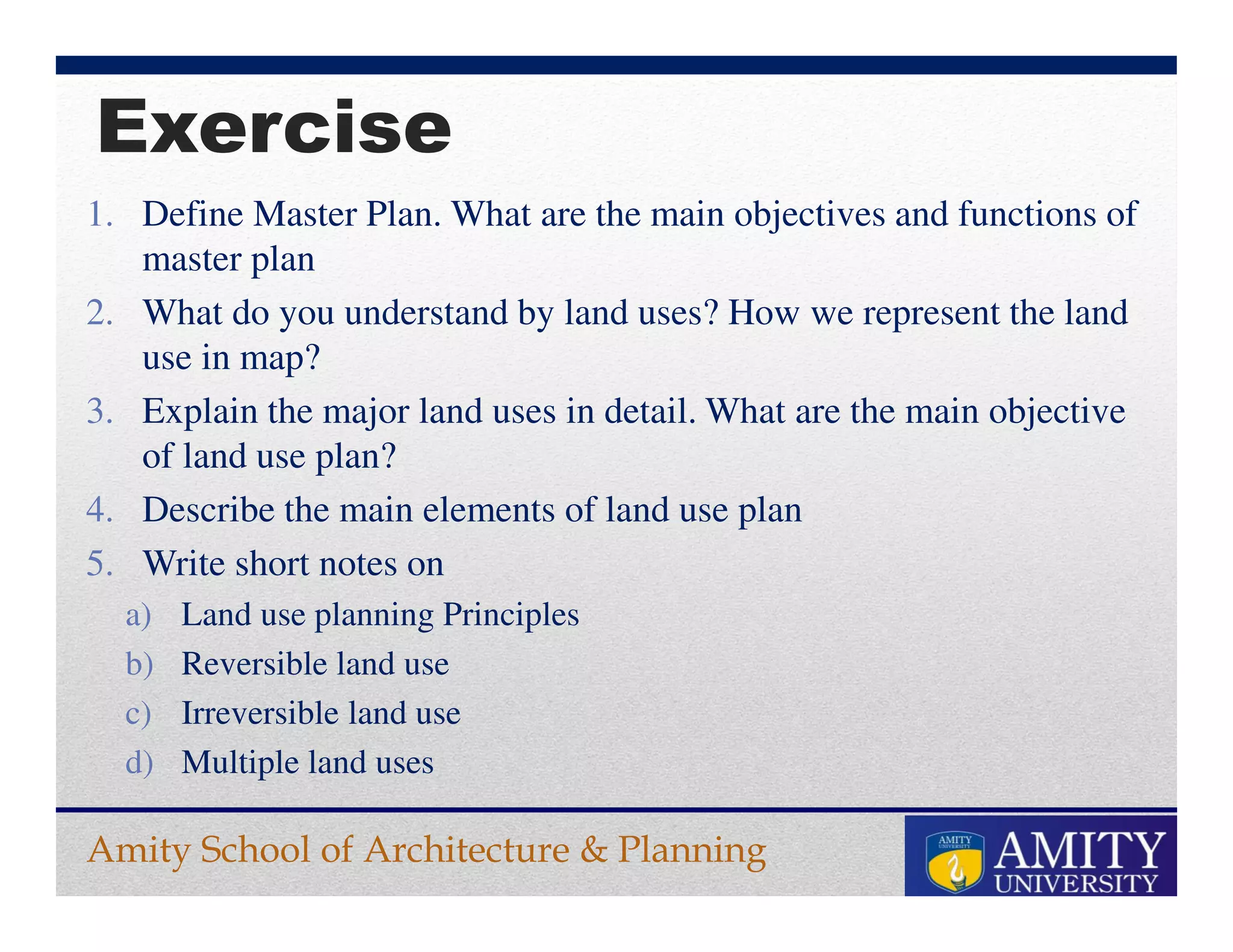 Master plan and land use | PDF