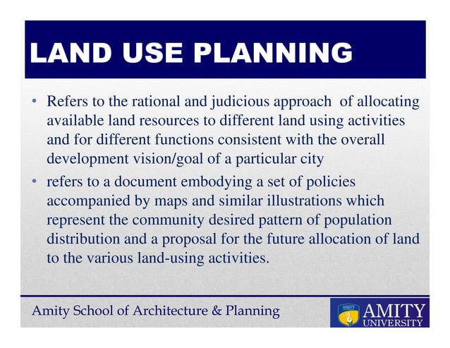 Master plan and land use