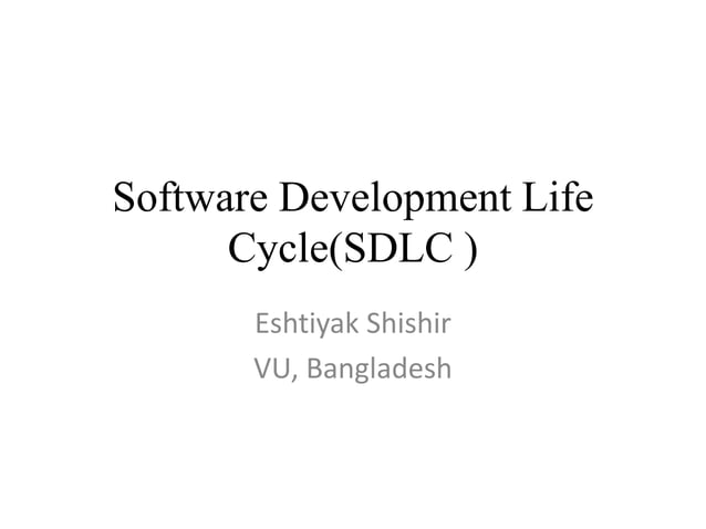 Software Development Life Cycle (SDLC ) | PPTX