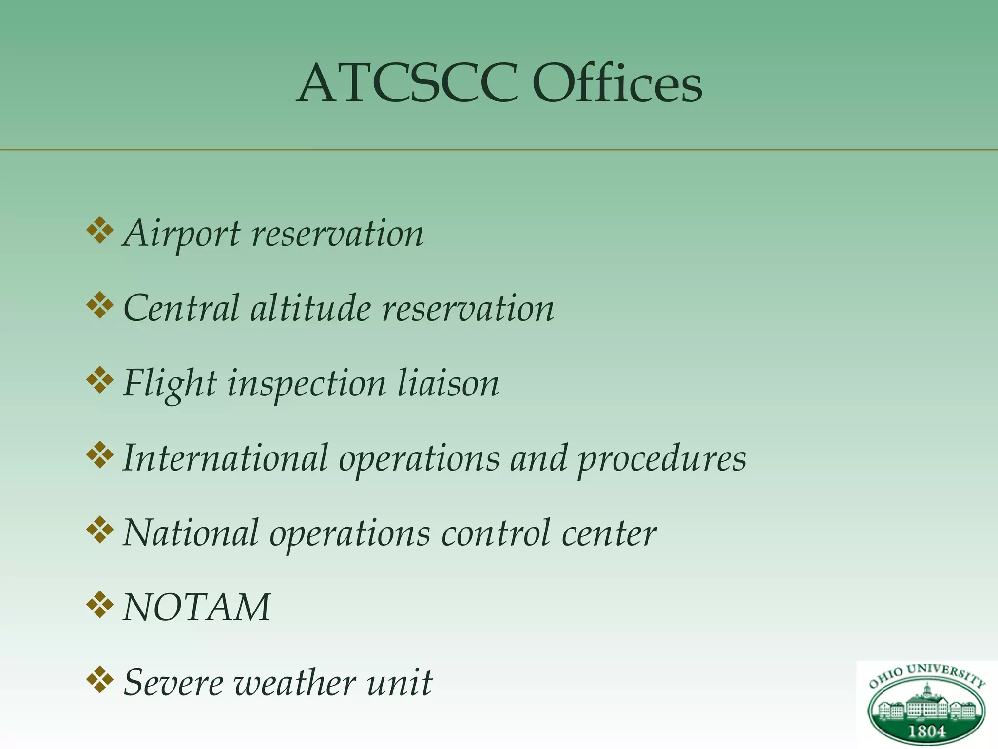 Air Traffic Control Organization Lesson | PPT
