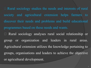 Lecture 3- importance of rural sociology in extension | PPTX