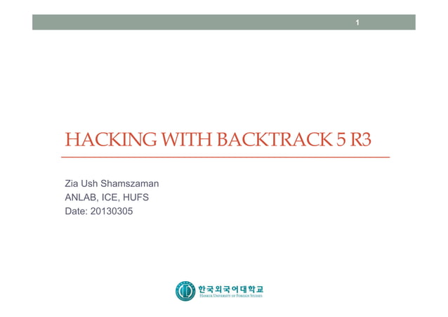 Hacking with Backtrack Lecture-3 | PPT