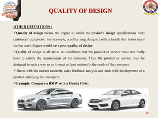 Lecture 3 (quality of design and quality of conformance) | PPTX