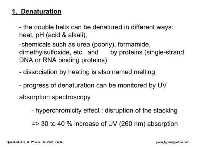 Lecture 3.part.1Denaturation,Renaturation of DNA Replication of DNA ...