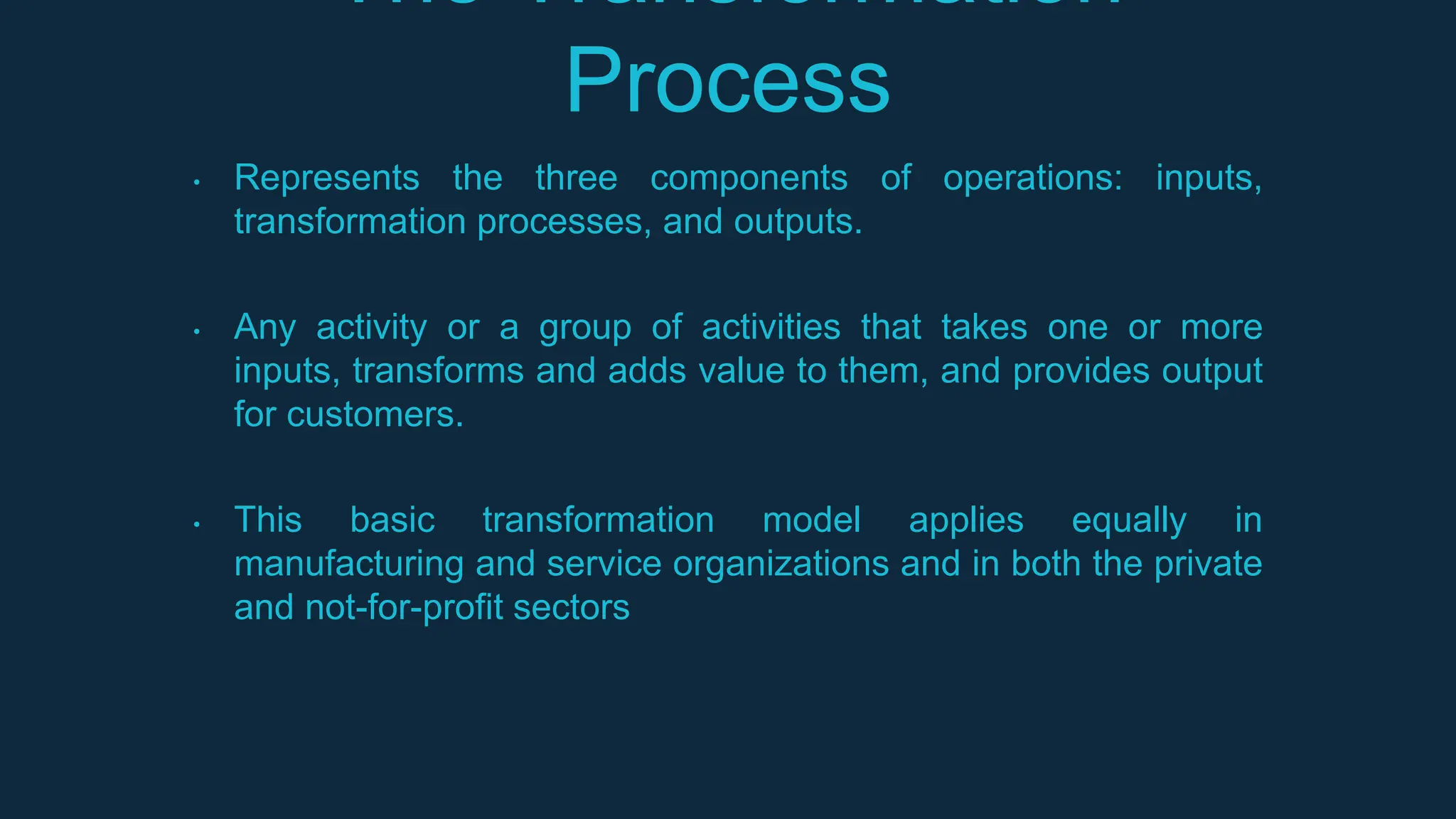 Transformation Process pdf for business administration | PPTX