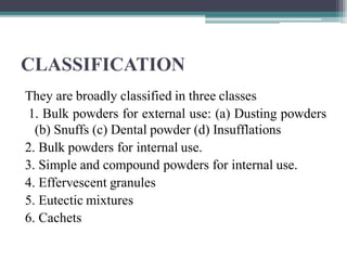 Pharmaceutical powders classification etc | PPT