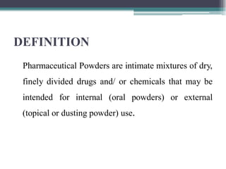 Pharmaceutical powders classification etc | PPT