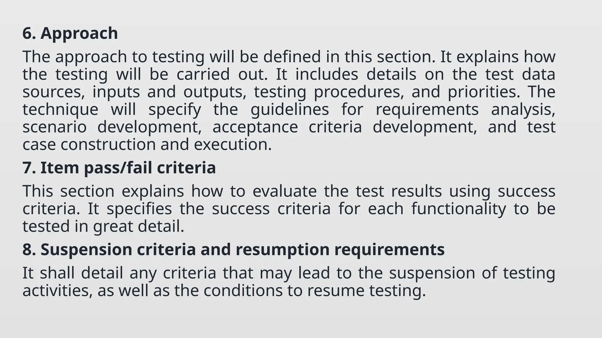 sofwtare standard for test plan it execution | PPTX