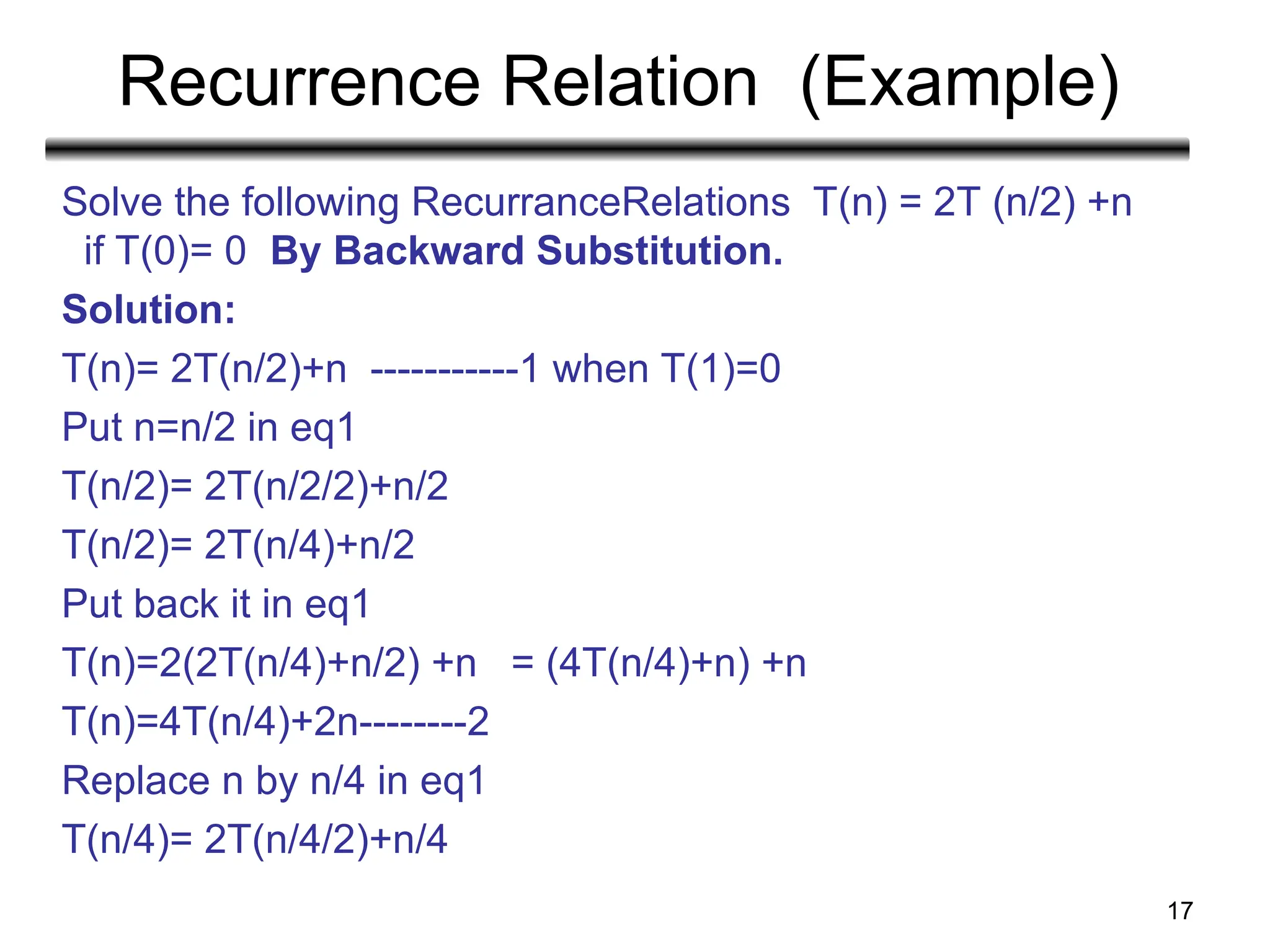 Lecture-3.1(Recurrences) Data Structure and pdf | PPT