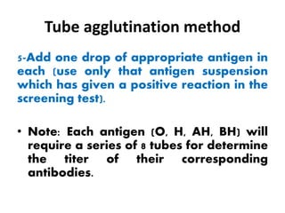 Lecture 3- agglutination test for | PPTX