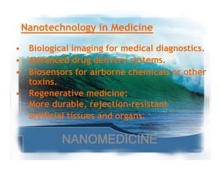 Lecture 3 - biomedical applications of nanotechnology | PPTX